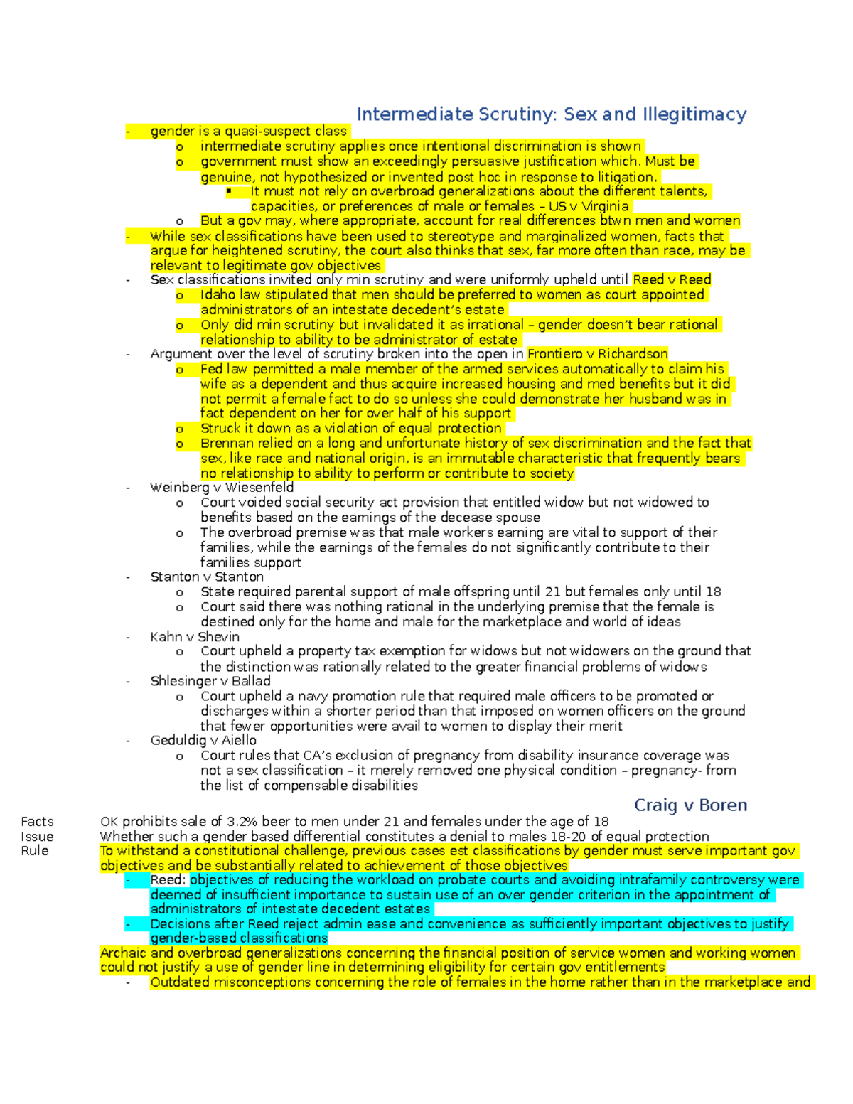 Intermediate Scrutiny - Must be genuine, not hypothesized or invented ...
