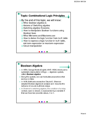 IE2104 Tut4 - Solution - IE2104 Tutorial 4 1 Assoc Prof See Kye Yak Email: ekysee@ntu.edu Office ...