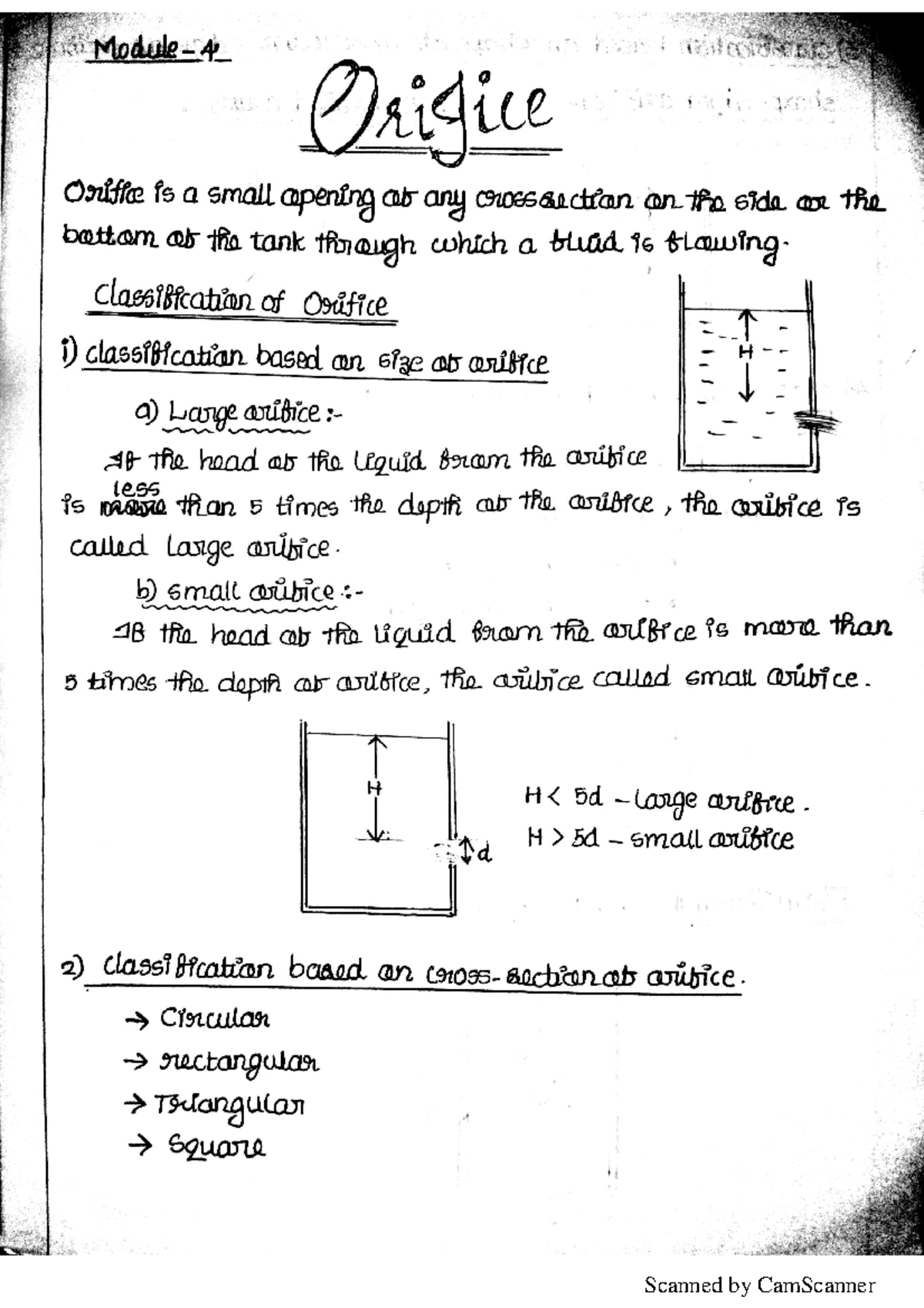FM1 Mod4 - Lecture notes - Fluid mechanics and hydraulics - Studocu