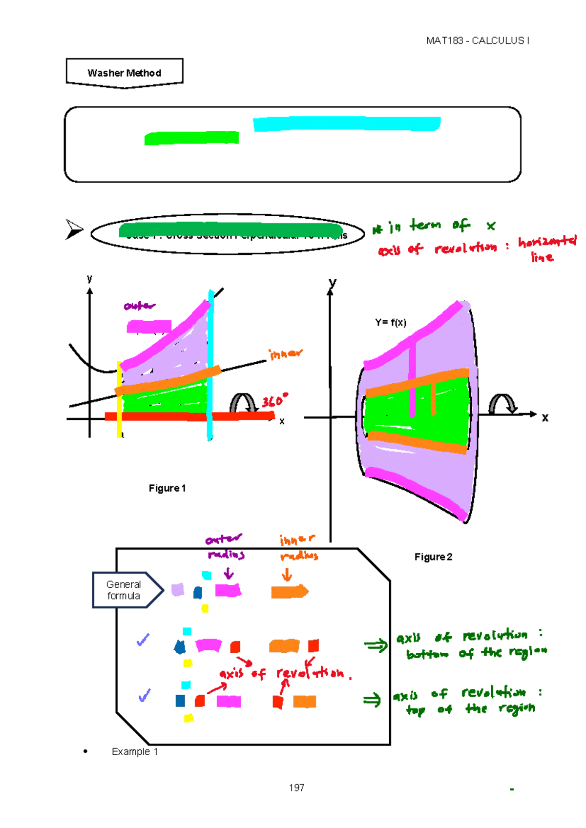 Volume - Washer Method - CALCULS I PRACTICE MATERIALS - Example 1 ...