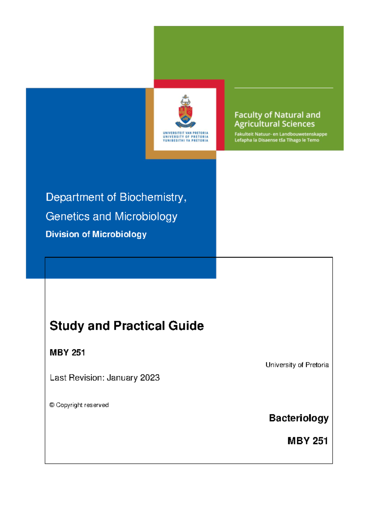 MBY 251 Study guide English 2023 LNM Updated - University of Pretoria ...