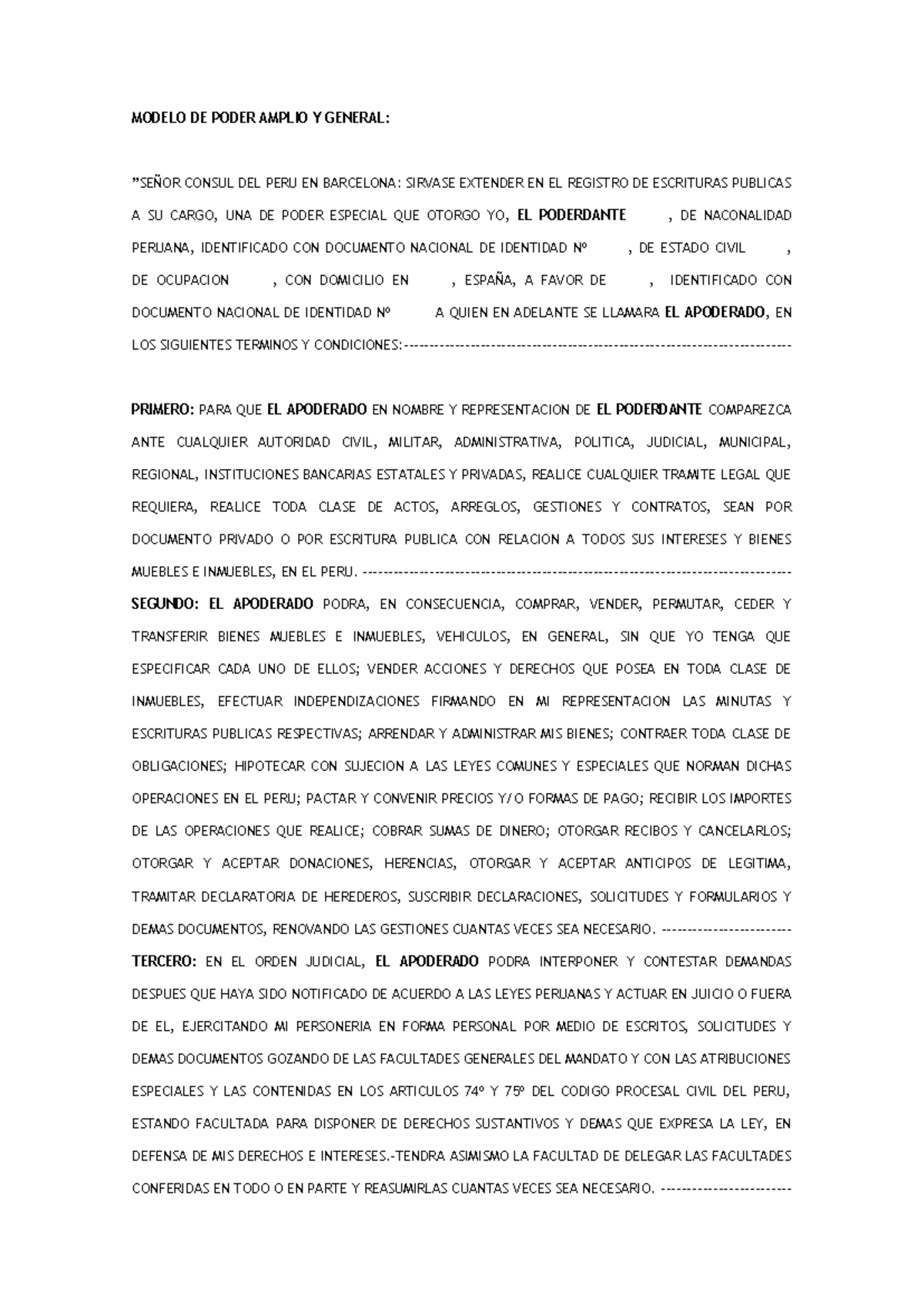 Modelo de Poder Amplio y General - MODELO DE PODER AMPLIO Y GENERAL ...