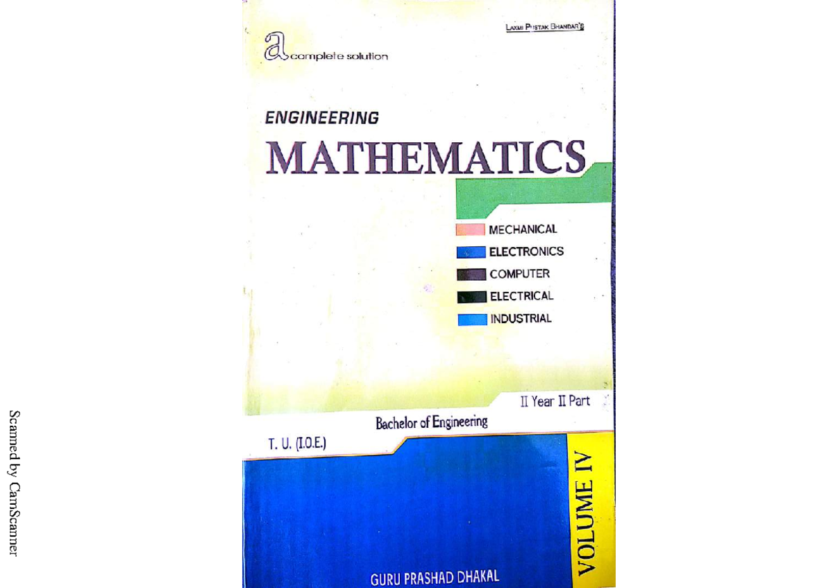 MM1 - Applied mathematics - LAXMI POSTAK complete solution ENGINEERING MATHEMATICS MECHANICAL ...