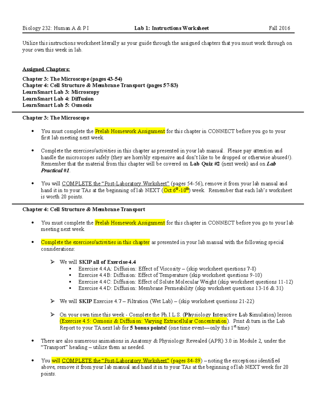 Lab 1 - Instructions Worksheet-1 - Assigned Chapters: Chapter 3: The ...