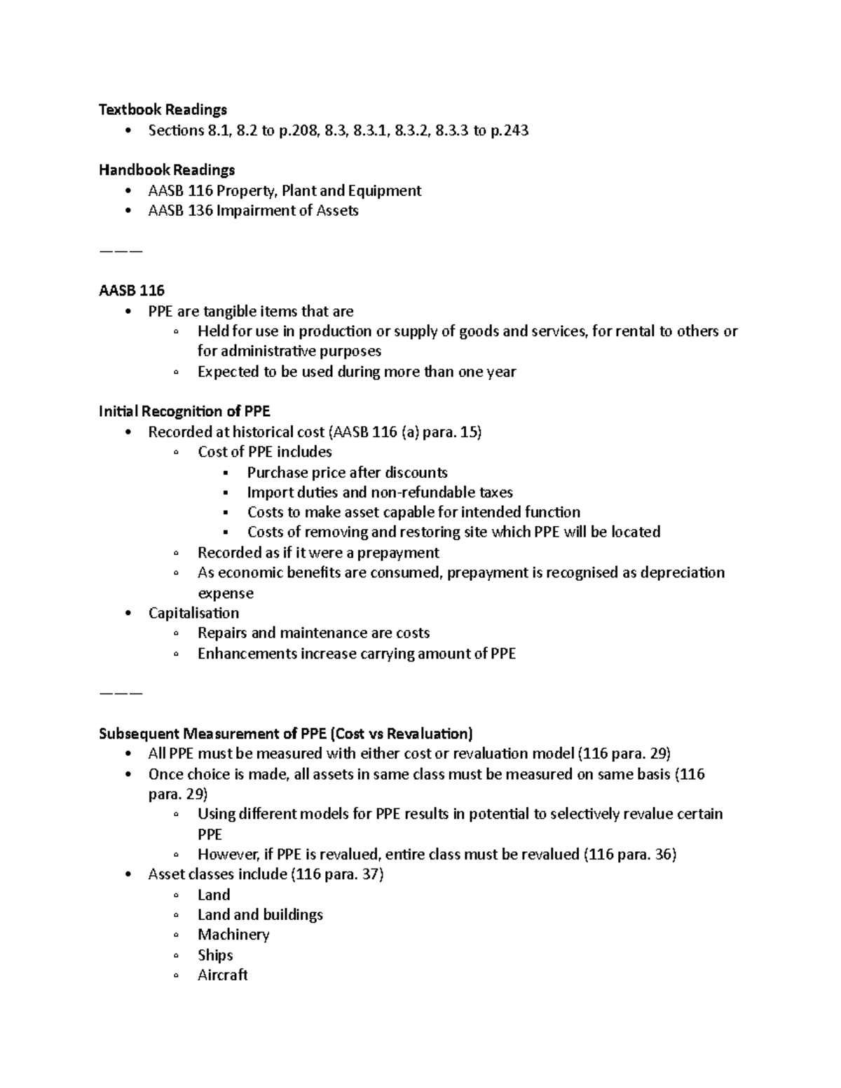 ACCT2011 Lecture 2 - PPE - Textbook Readings - Sections 8, 8 to p, 8, 8 ...