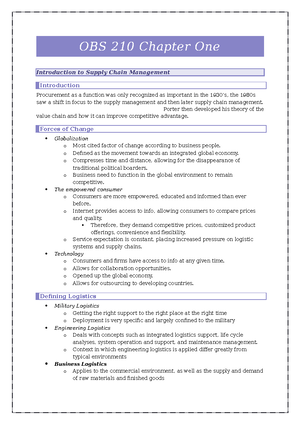 Chapter 7 - logistics - OBS 214 - UP - Studocu
