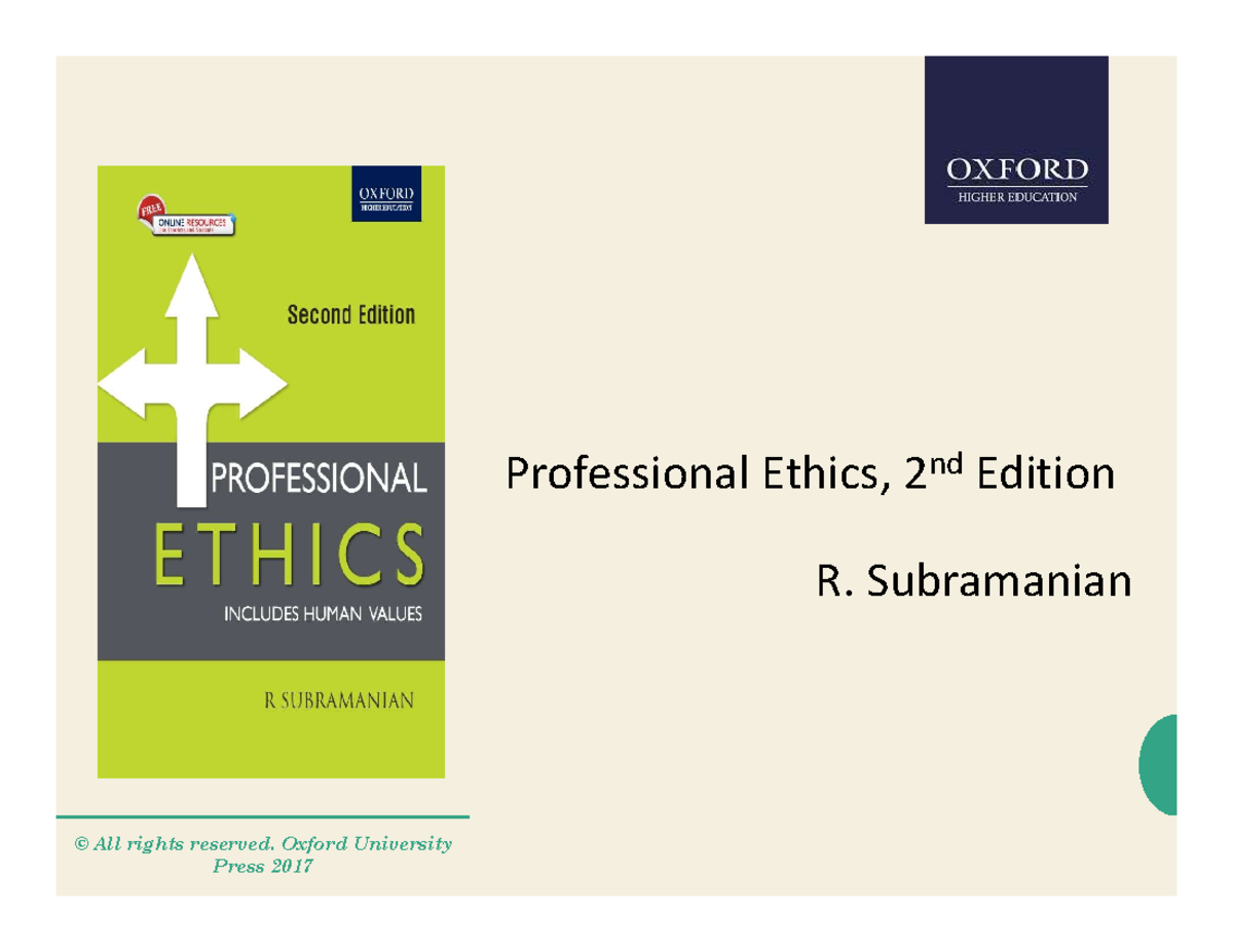 Chapter 2 - ####### Professional Ethics, 2nd Edition ####### R ...
