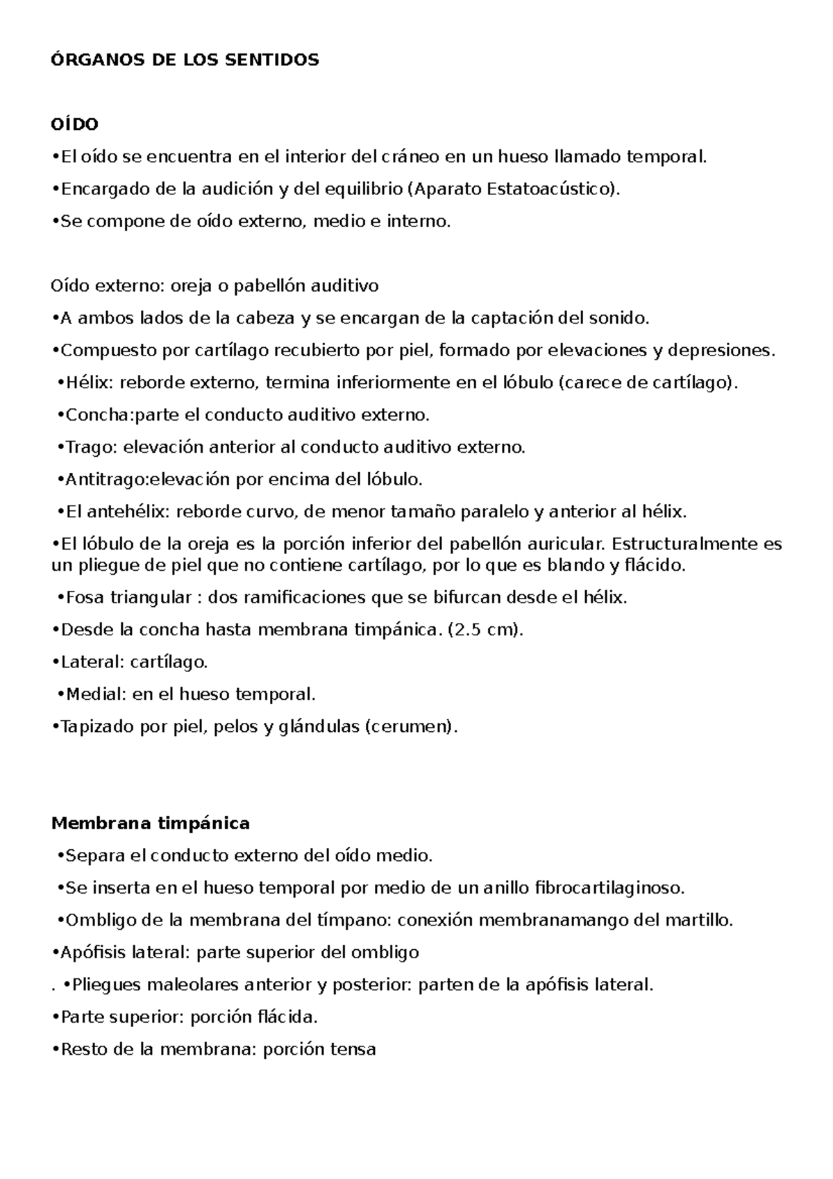 Órganos DE LOS Sentidos - ÓRGANOS DE LOS SENTIDOS OÍDO •El oído se ...