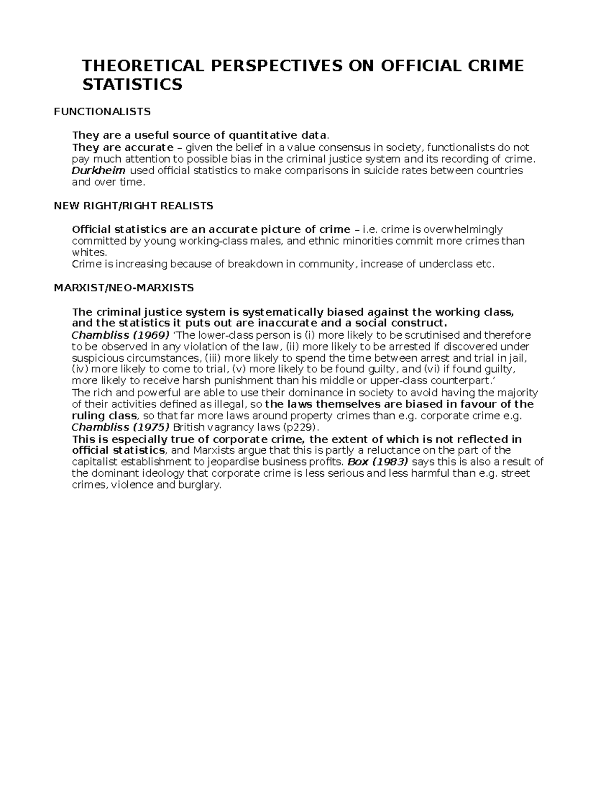 Theoretical Perspectives ON Official Crime Statistics - THEORETICAL PERSPECTIVES ON OFFICIAL ...