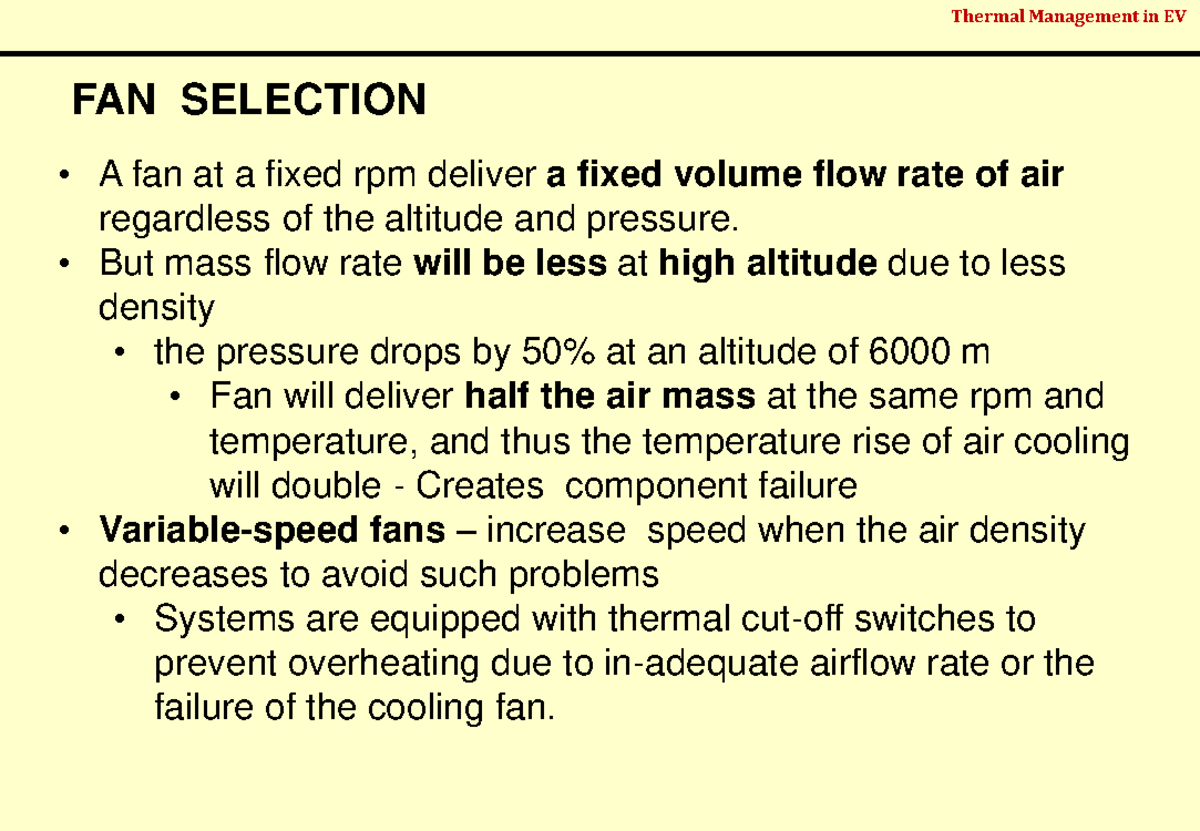 FAN Selection - FAN SELECTION • A fan at a fixed rpm deliver a fixed ...