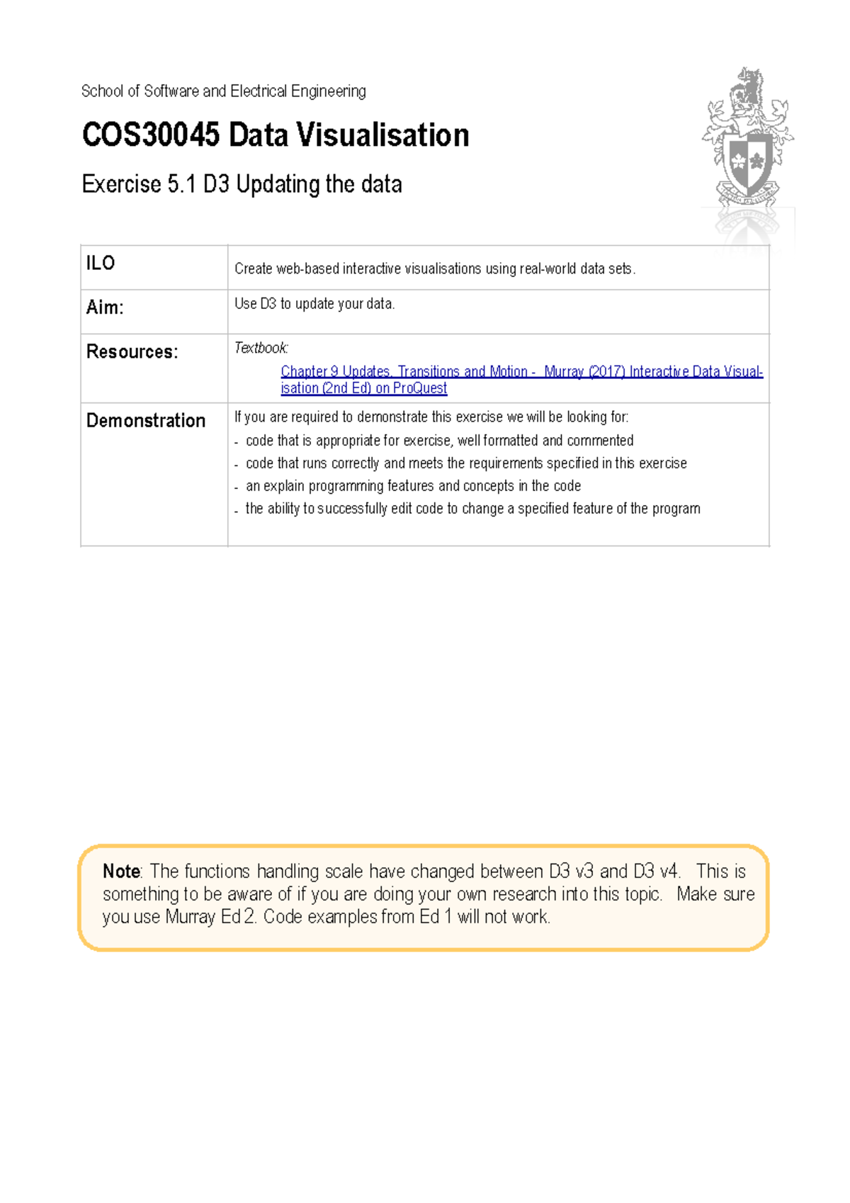 COS30045 5.1 D3 Updates - School of Software and Electrical Engineering ...