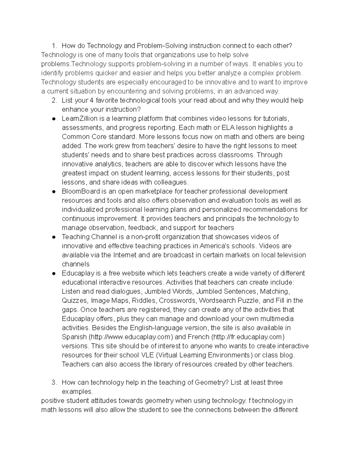 Unit 6 Assignment 1 Chapter 13, 14, 15 - How do Technology and Problem ...