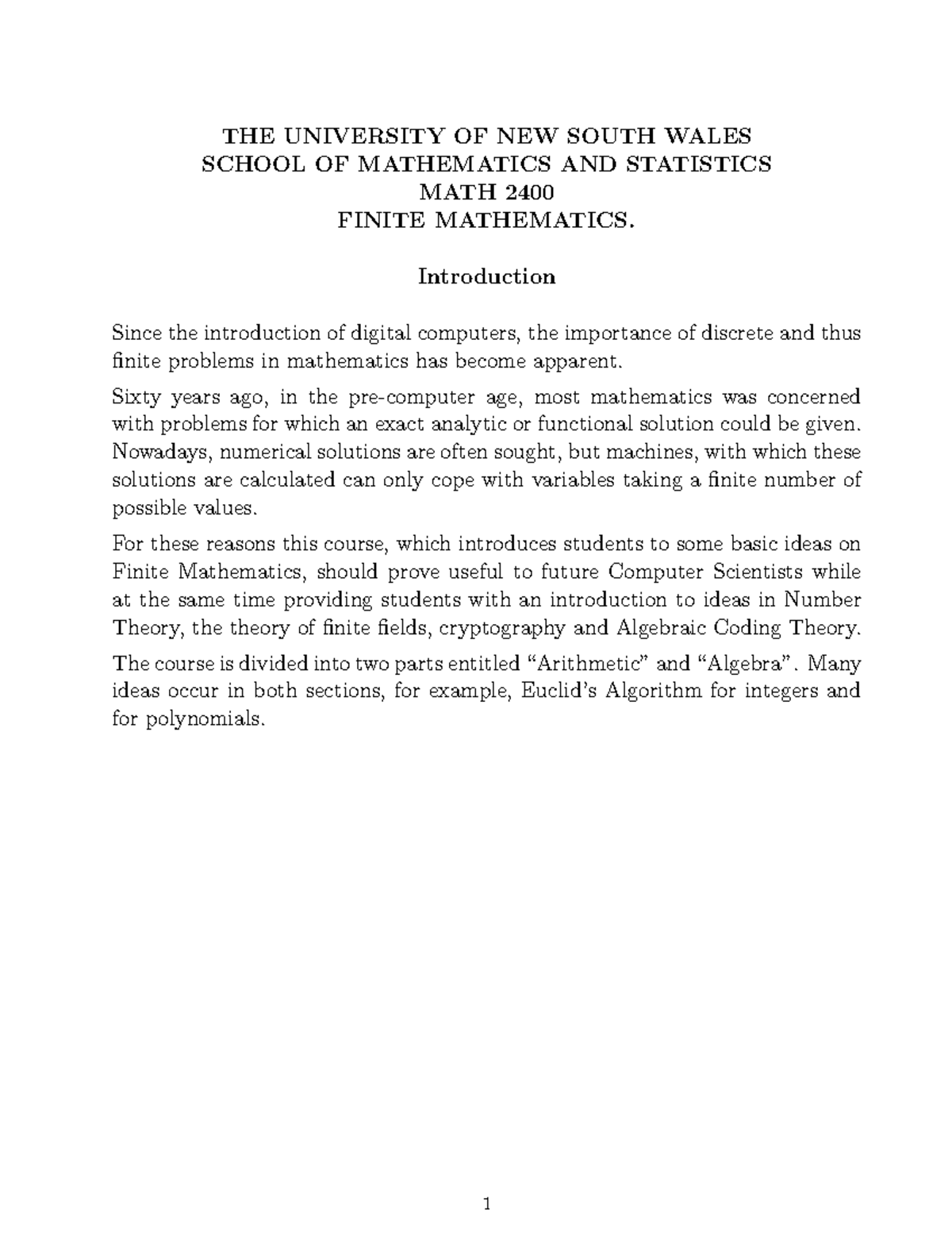 Chapter 1 - powers and primitive roots - THE UNIVERSITY OF NEW SOUTH ...