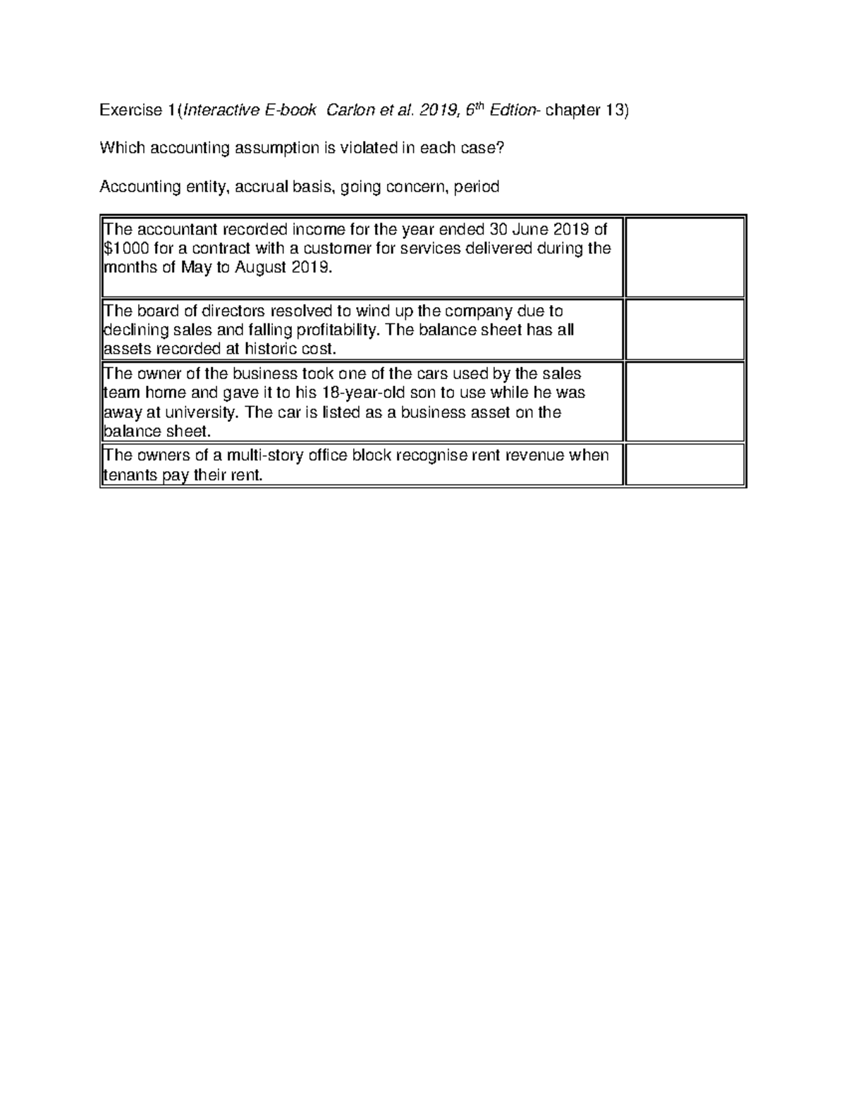 Exercise 1- tutorial 1 Question - Exercise 1( Interactive E-book Carlon ...