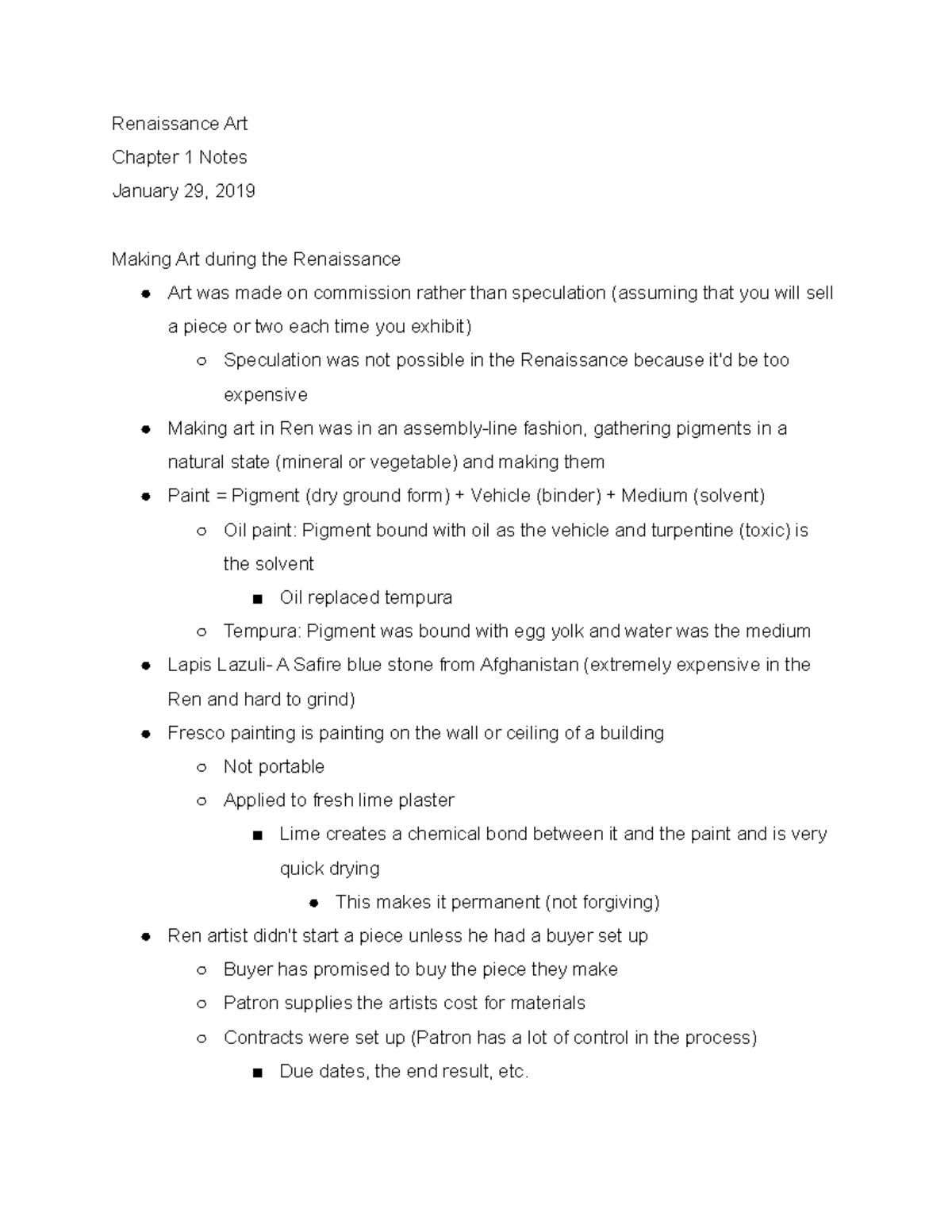 Chapter 1 Notes (Jan 29) - Renaissance Art Chapter 1 Notes January 29 ...