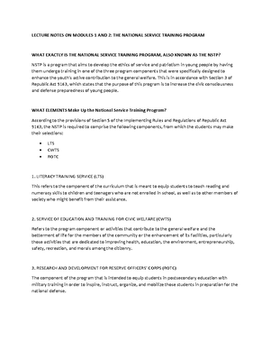 NATIONAL SERVICE TRAINING PROGRAM - Babas, Marie Sherryjie G. BSTM 1-A ...
