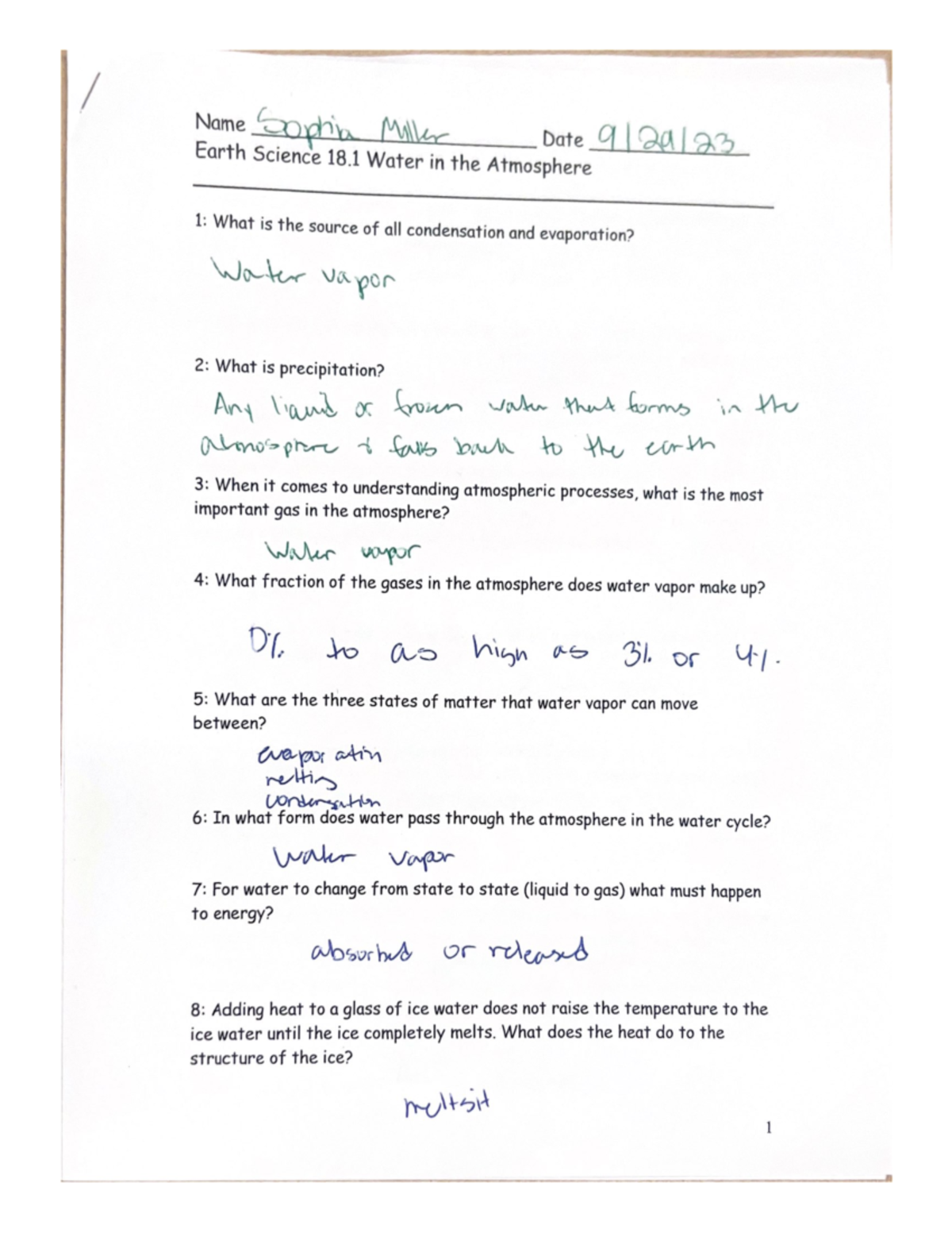 Earth Science 18.1 Water in the Atmosphere - Studocu
