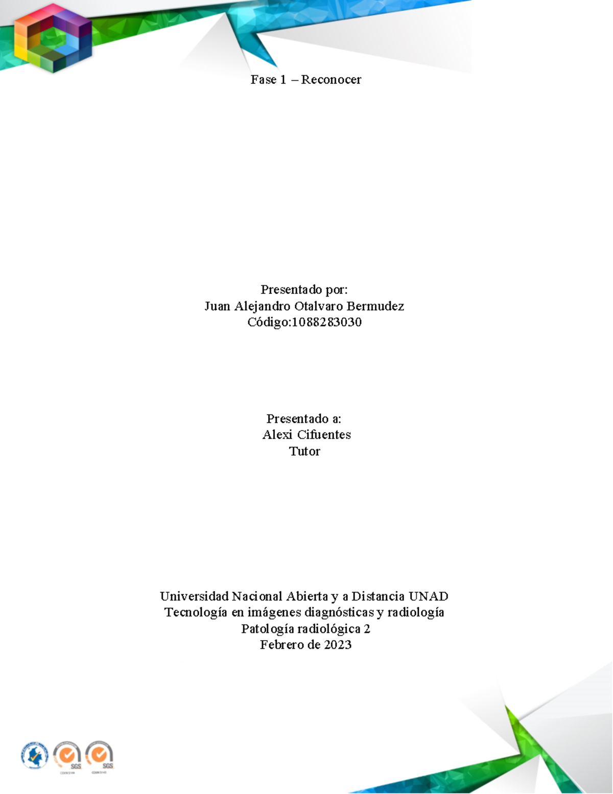 Fase1 Juan Otalvaro - ... - Fase 1 – Reconocer Presentado por: Juan ...