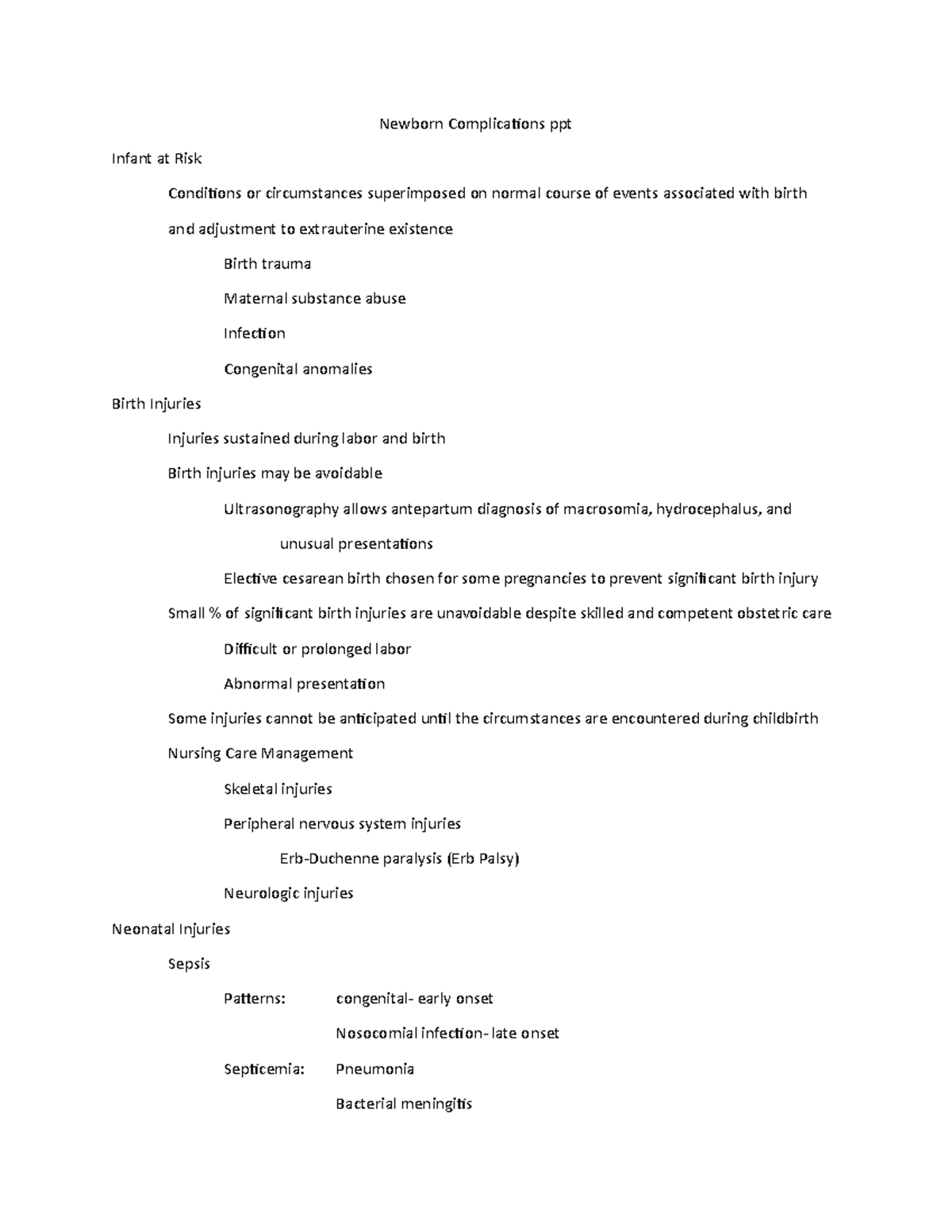 Newborn complications ppt - Newborn Complications ppt Infant at Risk ...