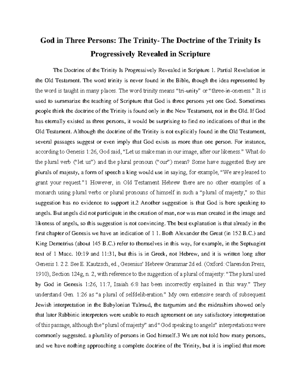 God in Three Persons-The Trinity- The Doctrine of the Trinity Is ...