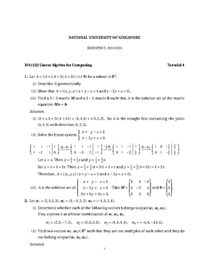 Tutorial 1 - Solutions - MA1522 Tutorial 1 Solutions Jalil Huseynov ...