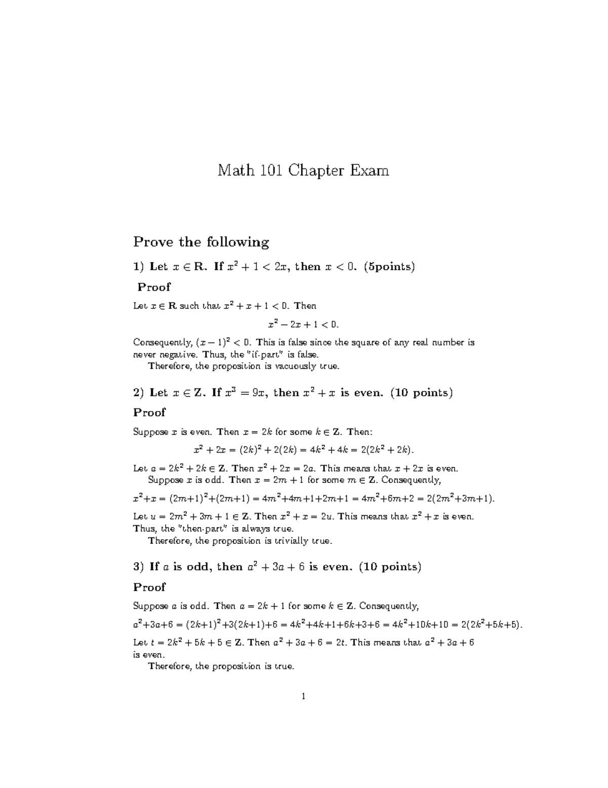 Inbound 5583218140349290223 - Math 101 Chapter Exam Prove the following ...