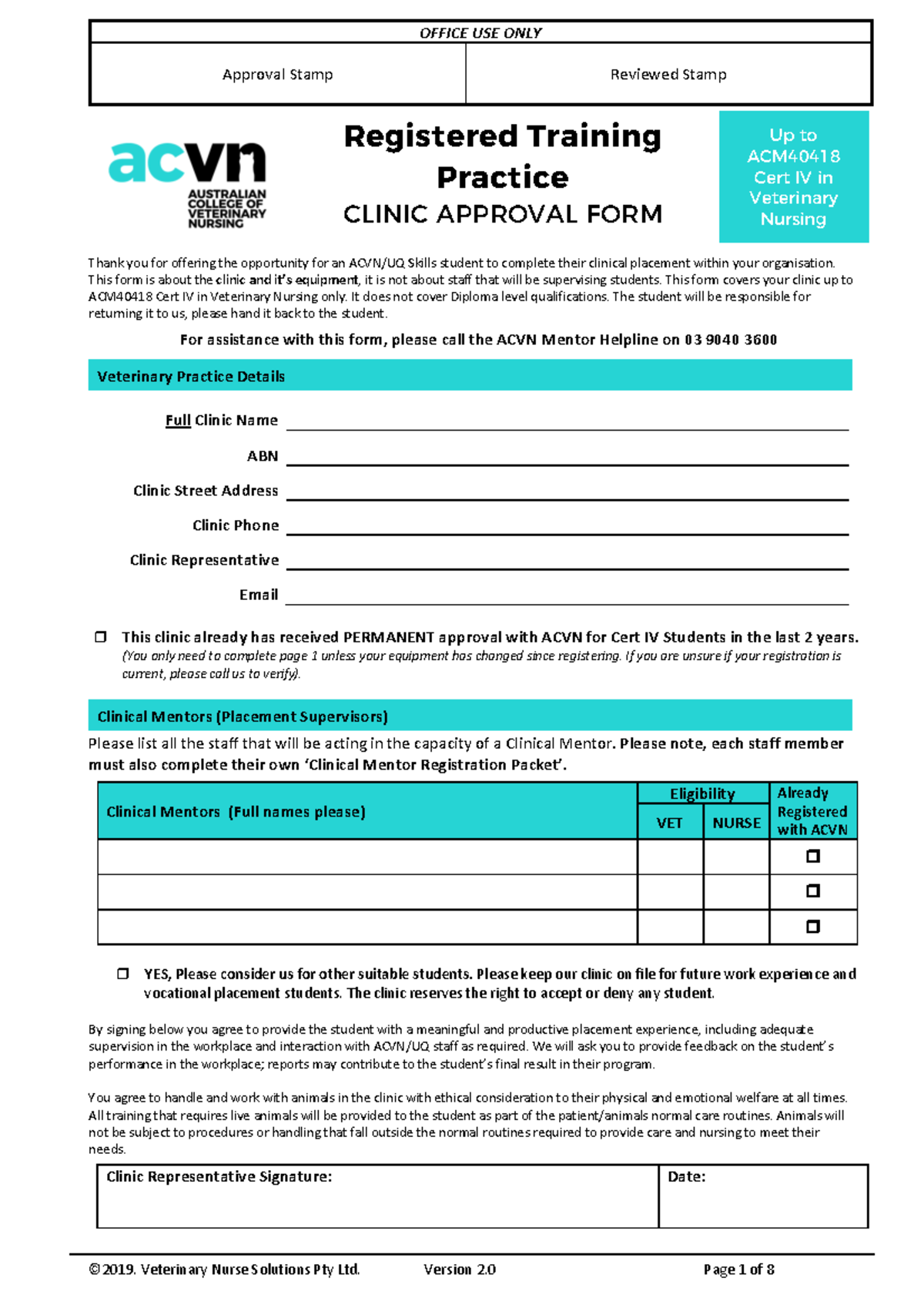 Registered Training Clinic - Registered Training Practice CLINIC ...