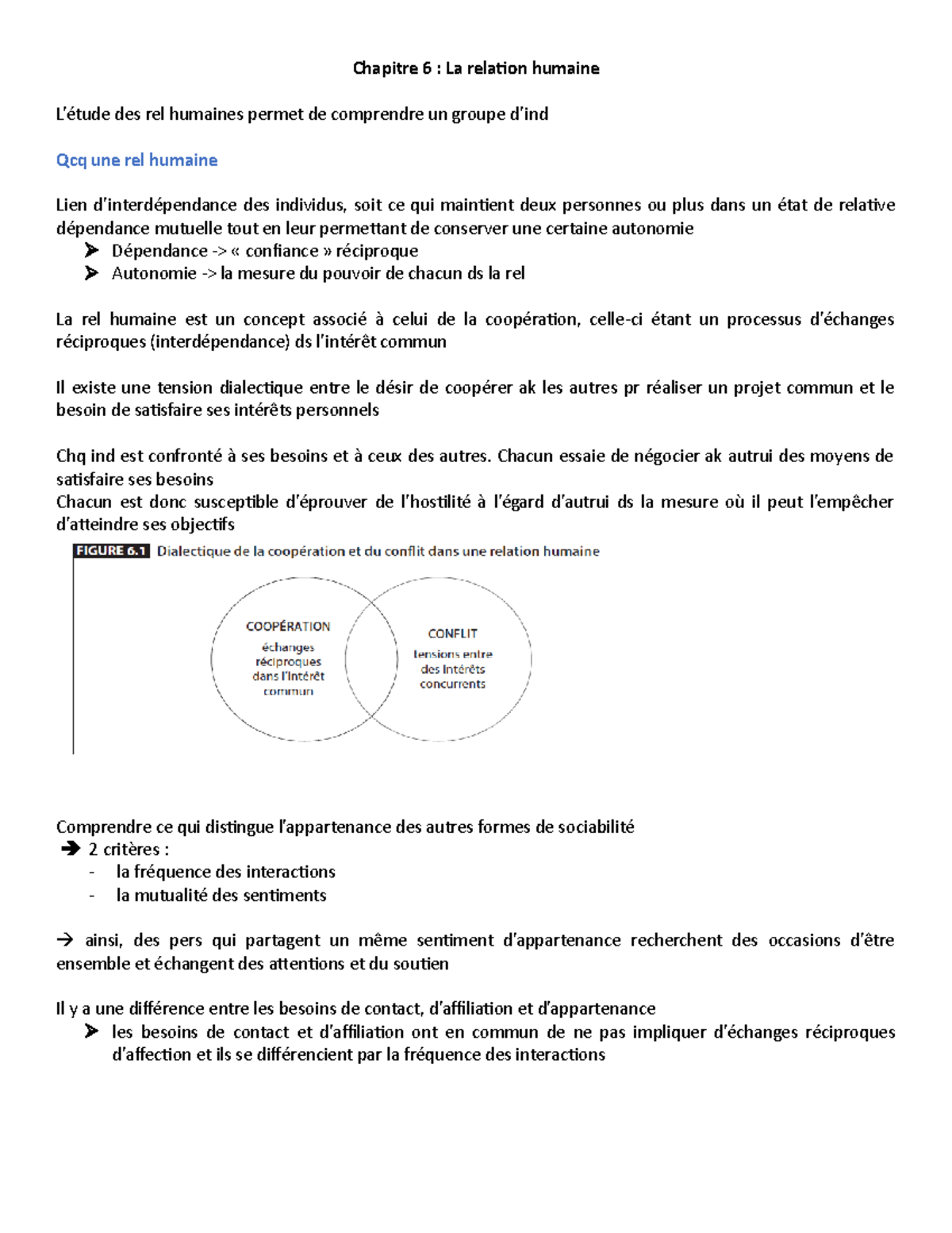 Chapitre 6 - La relation humaine - Chapitre 6 : La relation humaine des ...