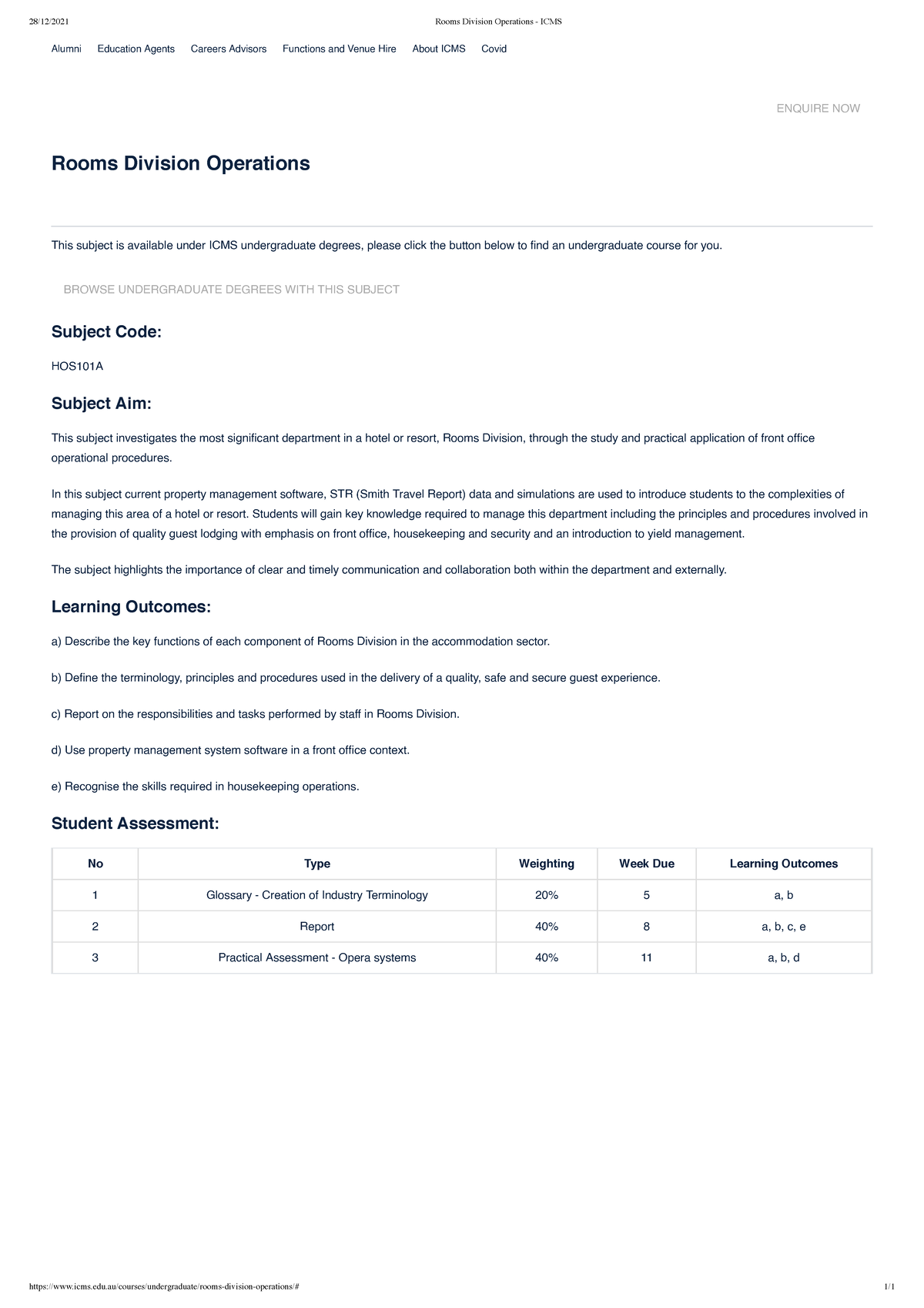 Rooms Division Operations - ICMS - edu/courses/undergraduate/rooms ...