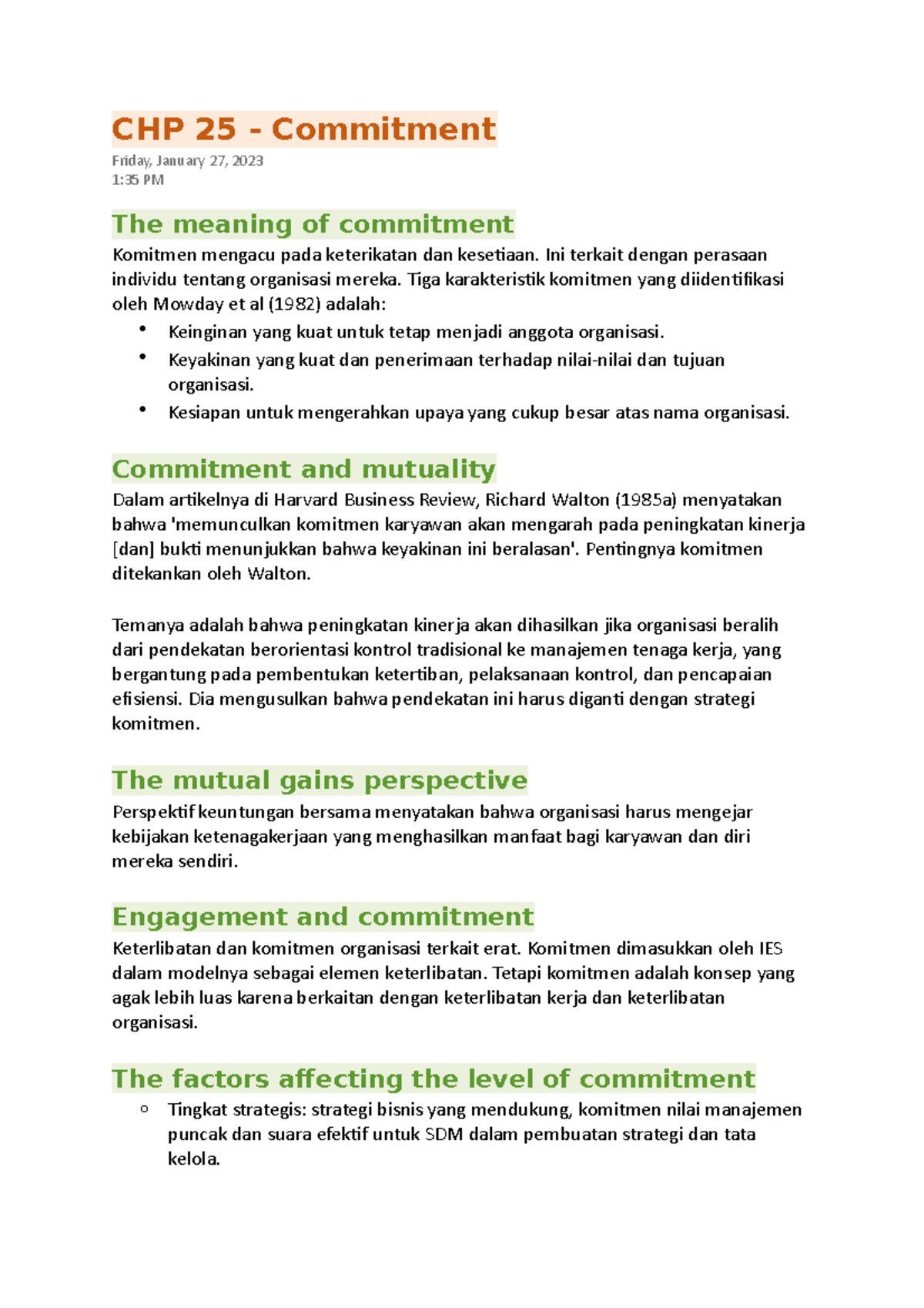 CHP 25 - Commitment - CHP 25 - Commitment Friday, January 27, 2023 1:35 PM The meaning of ...