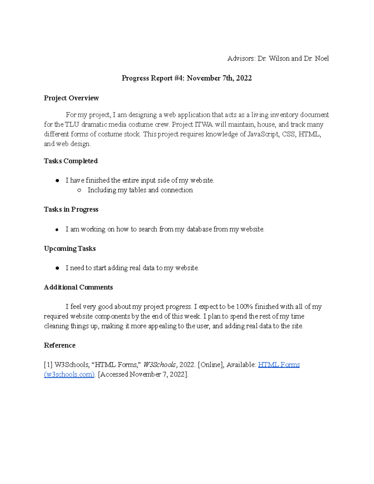 Progress Report #4 - Aidyn Vargas Advisors: Dr. Wilson and Dr. Noel ...