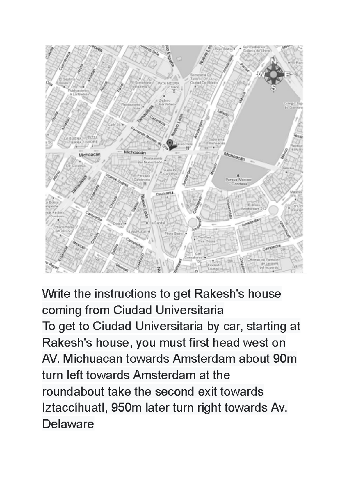 NM05 Actividad 10 - Los espacios de Prepa en Línea-SEP - Write the instructions to get Rakesh's ...