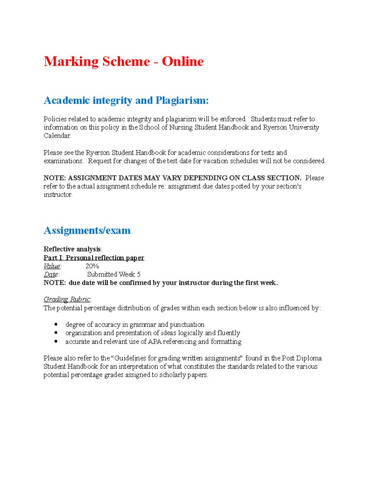 6 Marking scheme online - Marking Scheme - Online Academic integrity ...