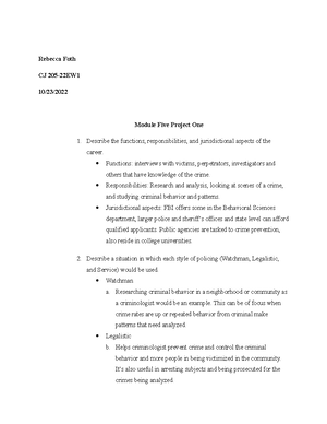 Cj 205 project 3 - Module Eight Project Three Community Plan: The ...