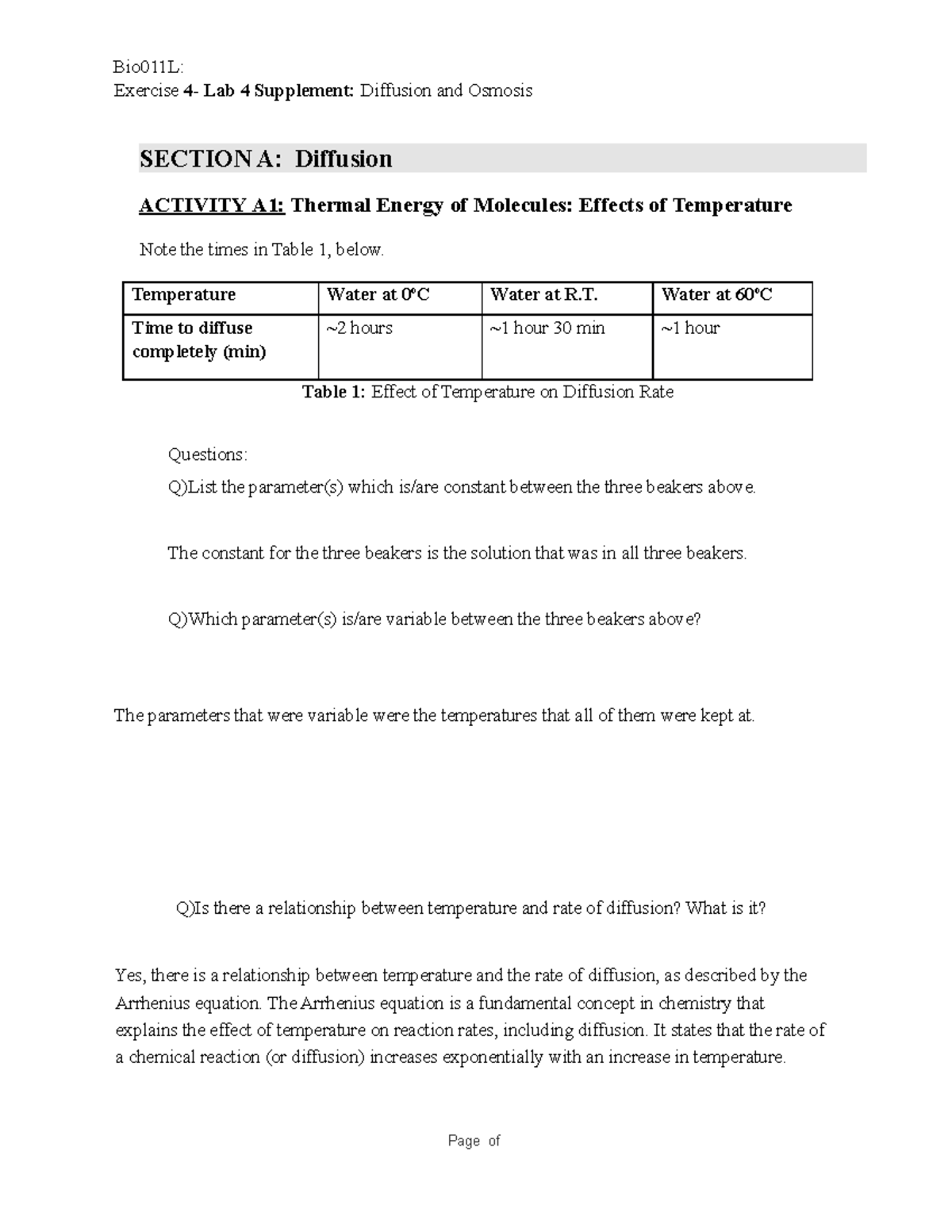 Bio011L Lab 4 Supplement - Bio011L: Exercise 4 - Lab 4 Supplement ...