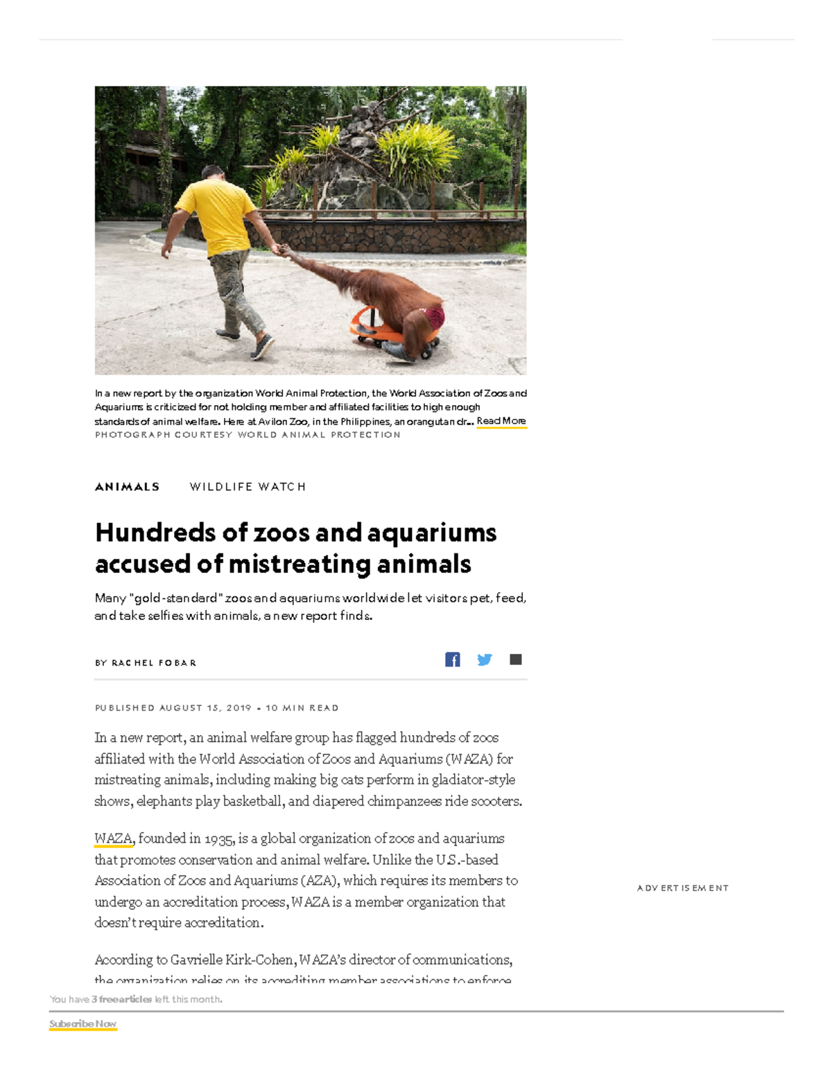 Hundreds of zoos and aquariums accused of mistreating animals ...