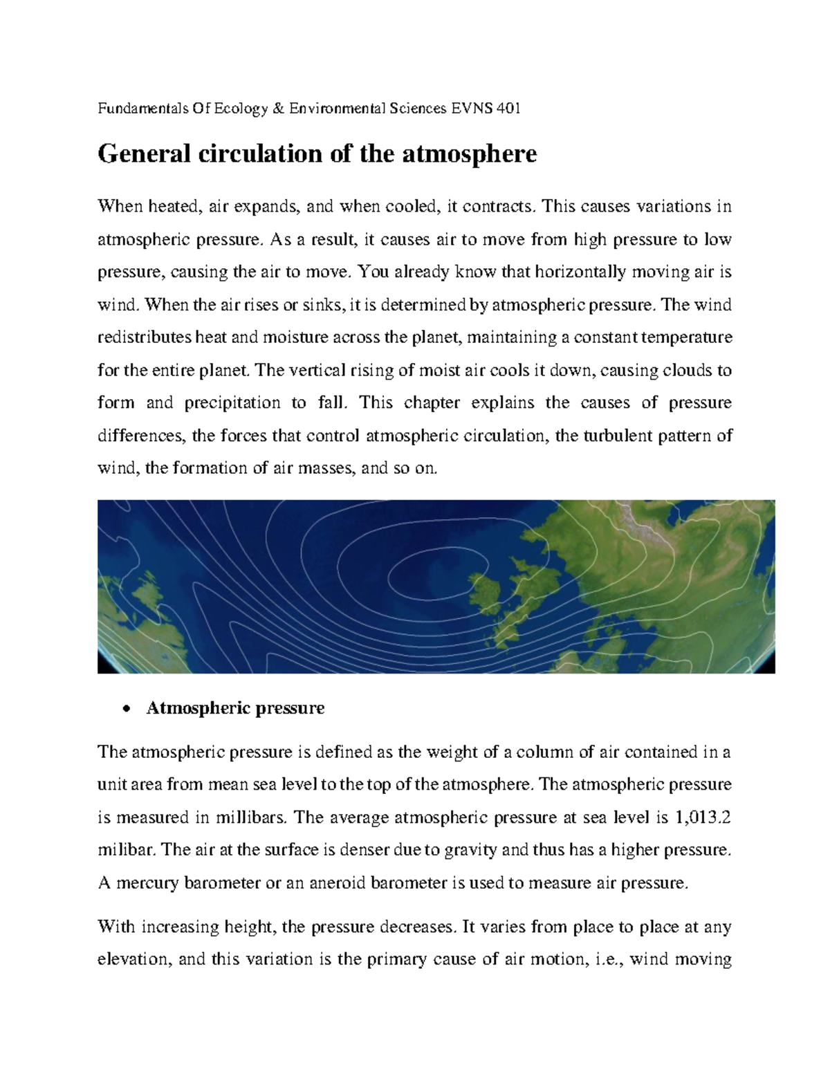 General circulation of the atmosphere - Fundamentals Of Ecology ...