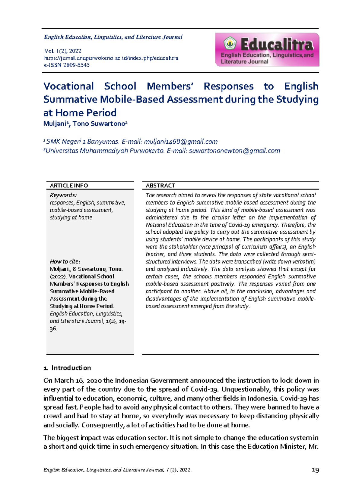 Vocational School Members’ Responses to English Summative Mobile-Based ...