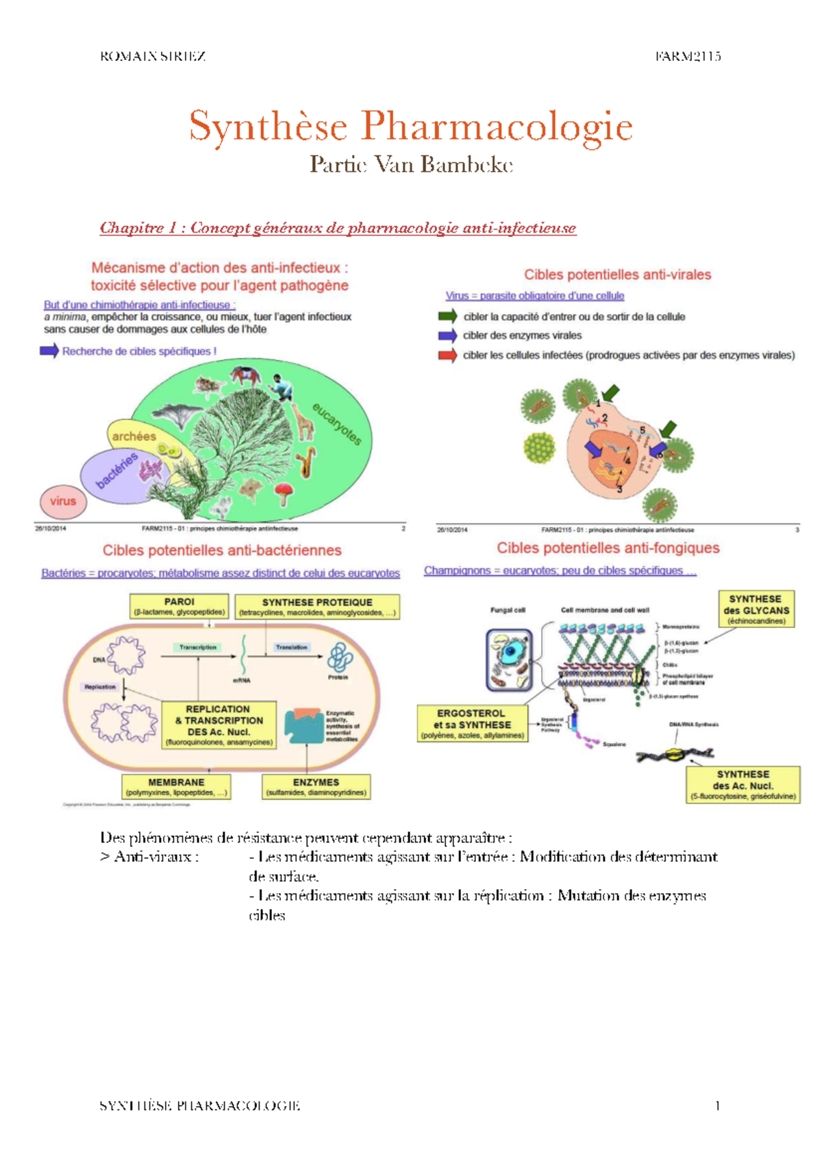 Vbb 2014 2015 q1 part1 resume pharmacologie speciale 1ere partie ...