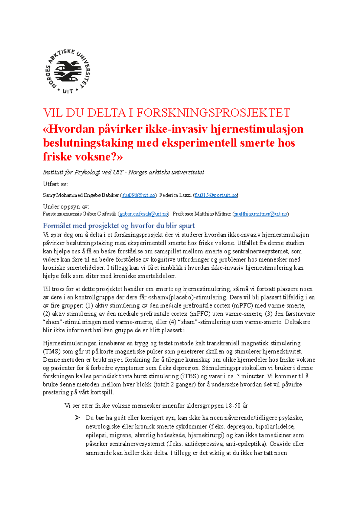 Infoskriv Norsk copy - Nyttig informasjon - VIL DU DELTA I ...