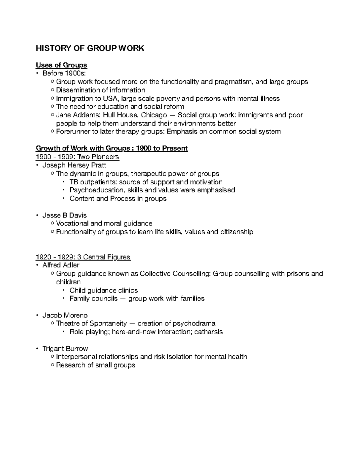 History of group work - HISTORY OF GROUP WORK Uses of Groups Before ...