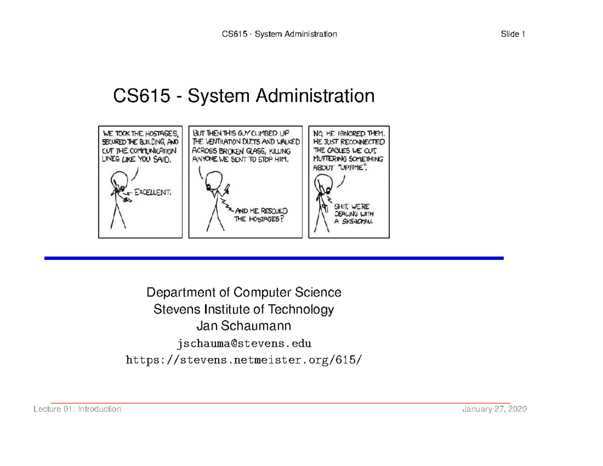 Lecture 01 - ..tutyuyt - CS615 - System Administration Department of ...