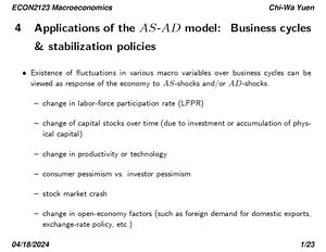 Fei2123PS1 - problem set 1 - Problem Set 1 Macroeconomics, ECON 2123 - Studocu