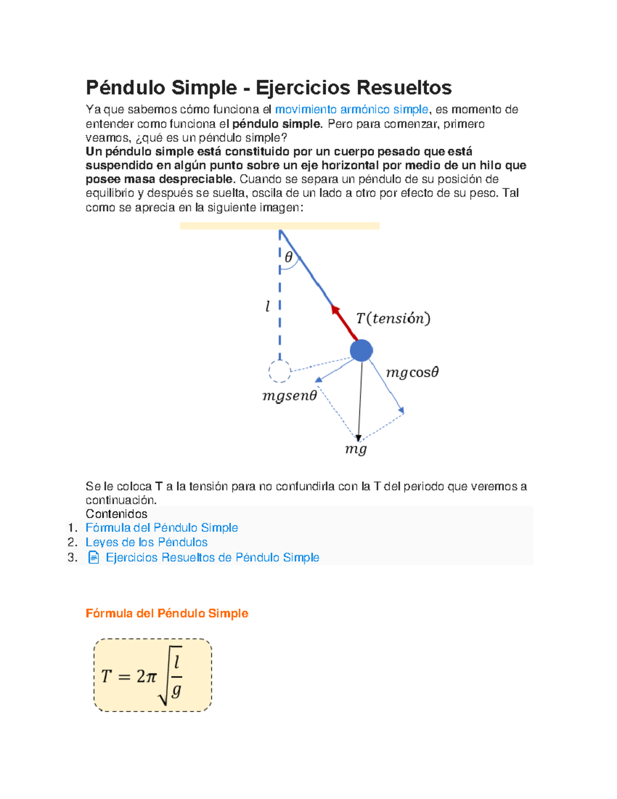 GUIA Y Taller Sobre Pendulo Ciclo V Nocturno - Péndulo Simple ...