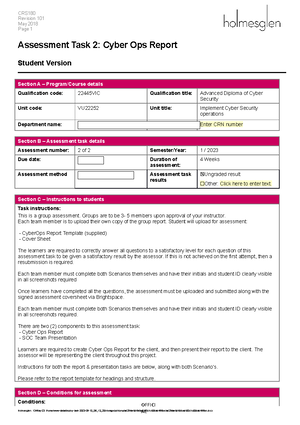 Assessment Task 1 - Knowledge Questions - Section C – Instructions to ...