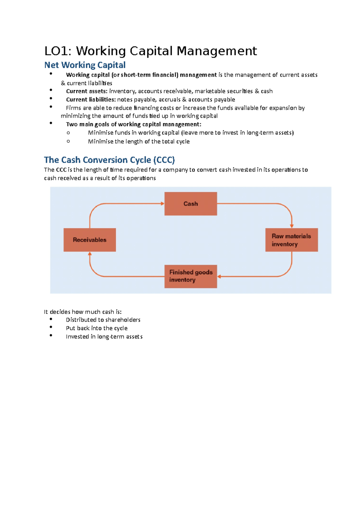 7. Short-term Financial Decisions - LO1: Working Capital Management Net ...