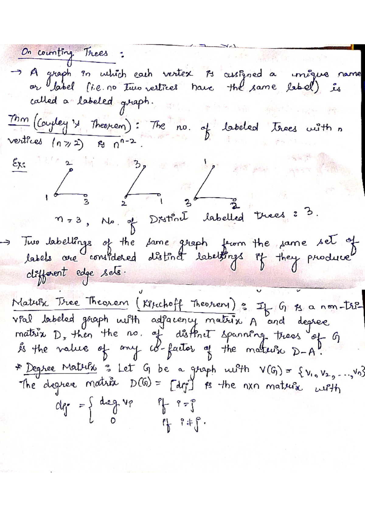 Unit 4 - Matrix tree theorem, cut sets - Graph Theory - Studocu