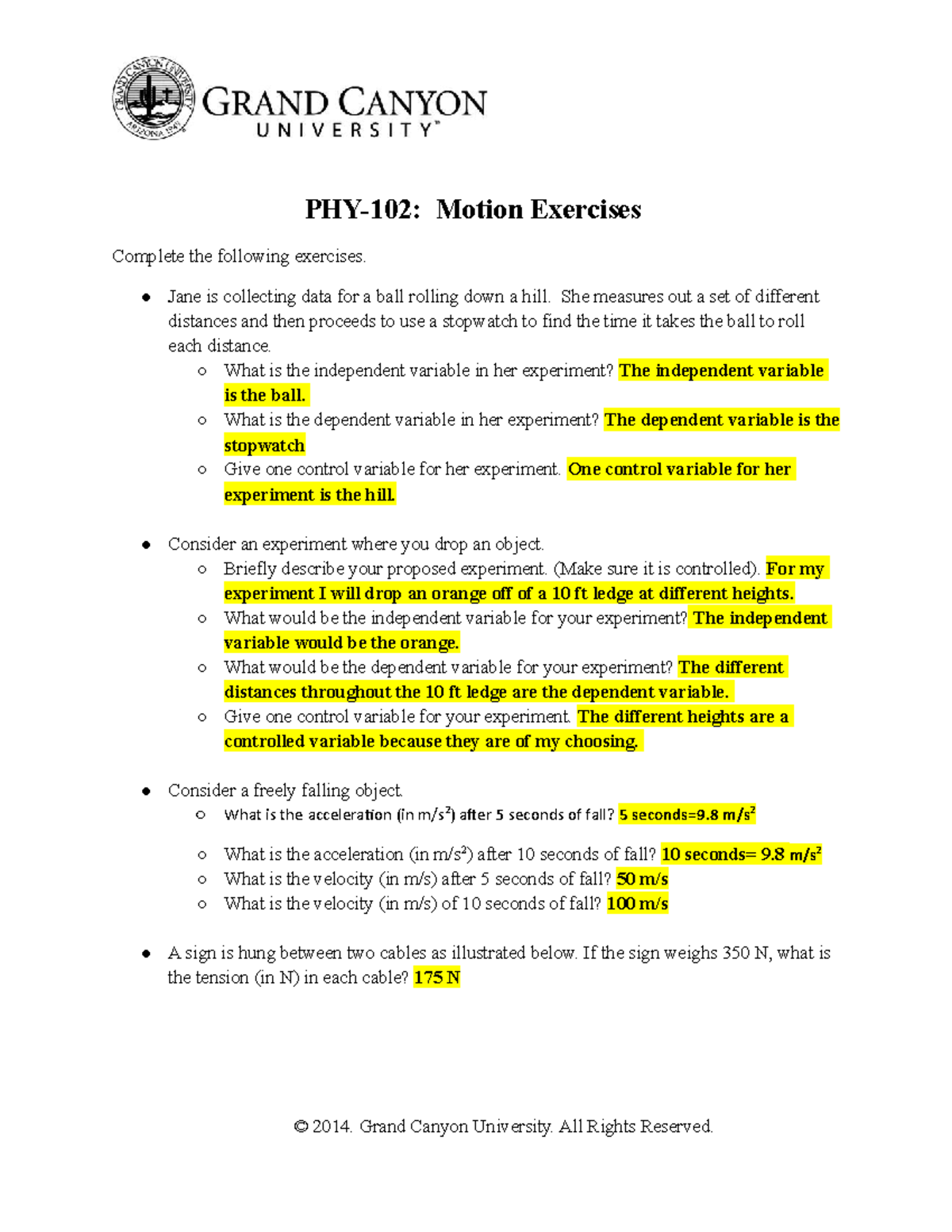 PHY-102-RS-Motion Exercises- Topic 1 - PHY-102: Motion Exercises ...