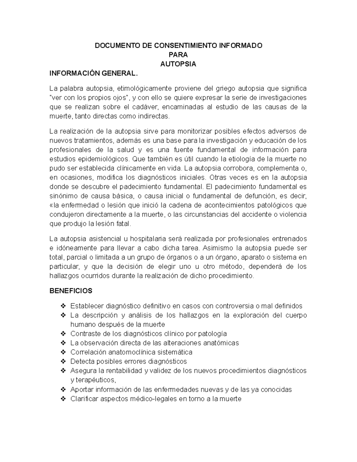 Autopsia - DOCUMENTO DE CONSENTIMIENTO INFORMADO PARA AUTOPSIA GENERAL ...