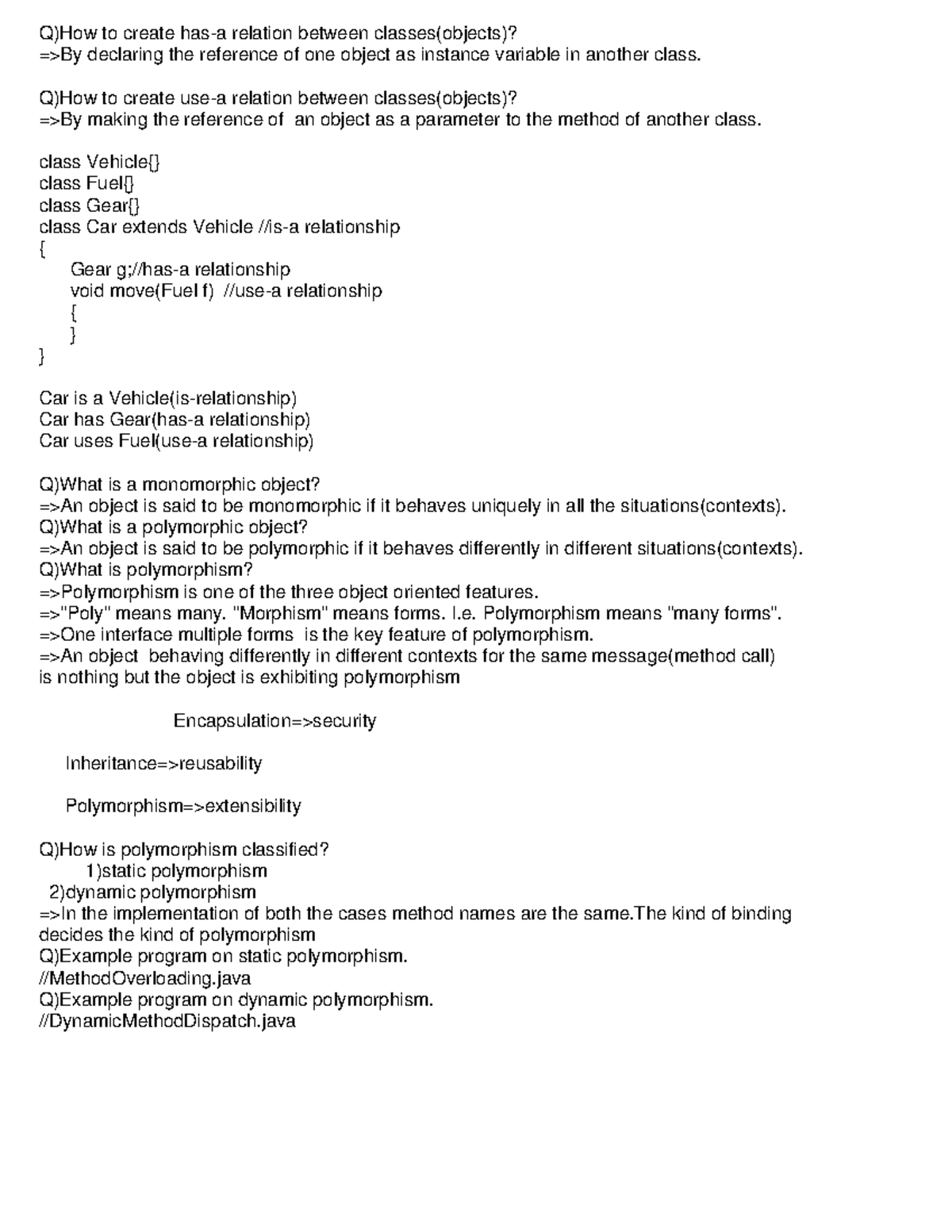 Core Java Session22 Core Java Programming Session Notes Qhow To Create Has A Relation